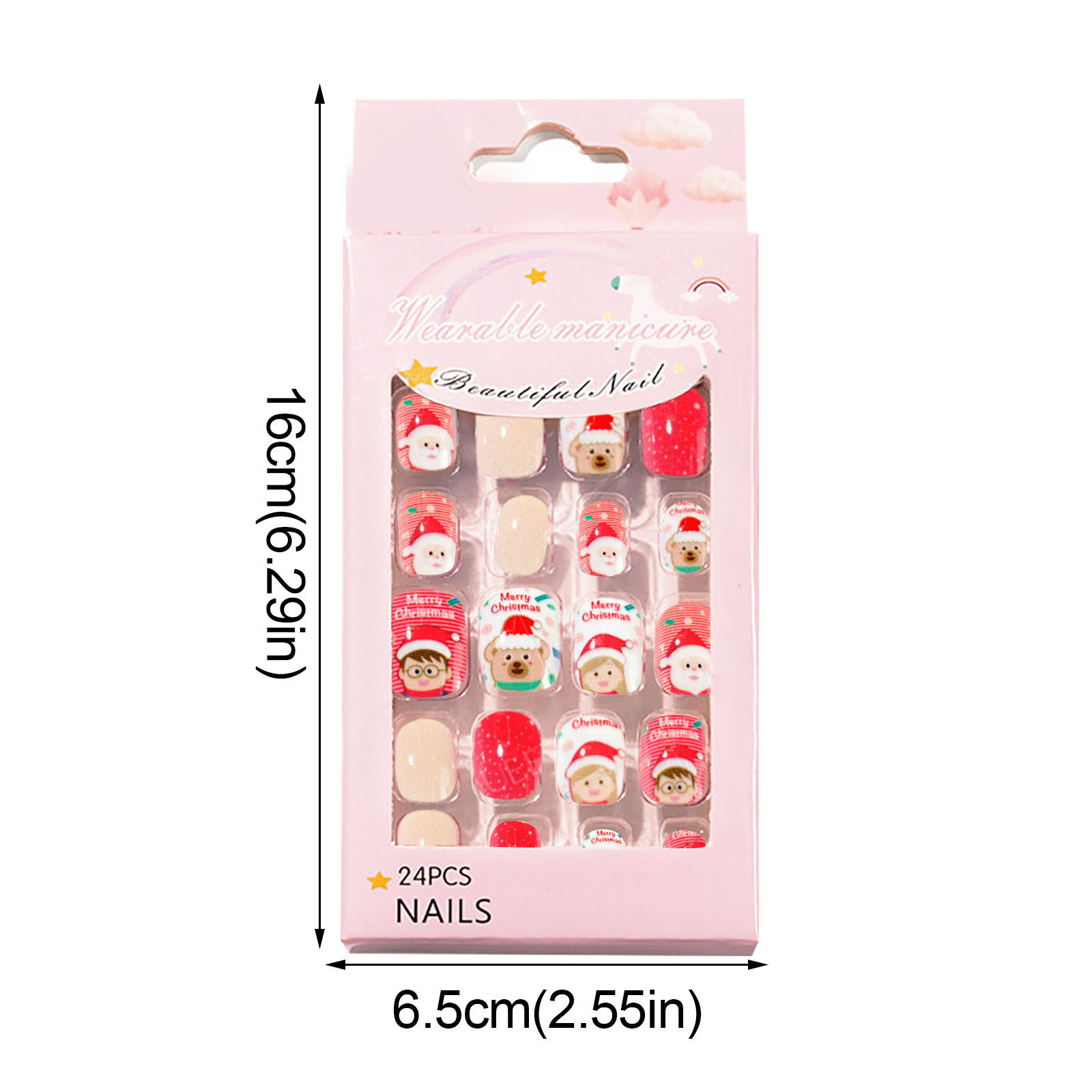 Leiity Christmas Nail Children's Wearable Nail Patch Cute Children's ...
